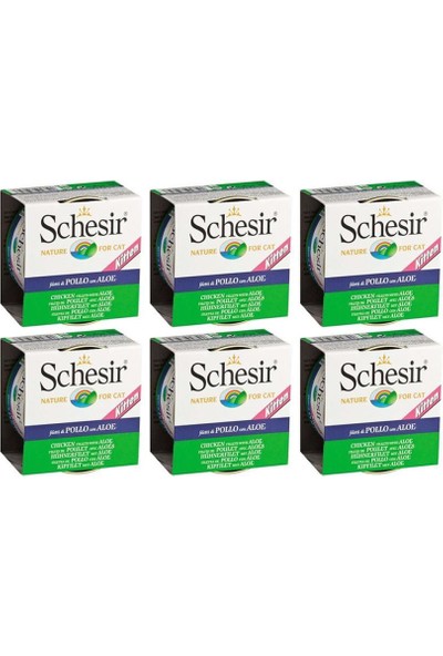 Schesir Tavuklu Aloeveralı Yavru Kedi Konservesi 85 gr x 6