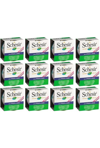 Schesir Tavuklu Aloeveralı Yavru Kedi Konservesi 85 gr x 12 Schesir Tavuklu Aloeveralı Yavru Kedi Konservesi 85 gr x 12