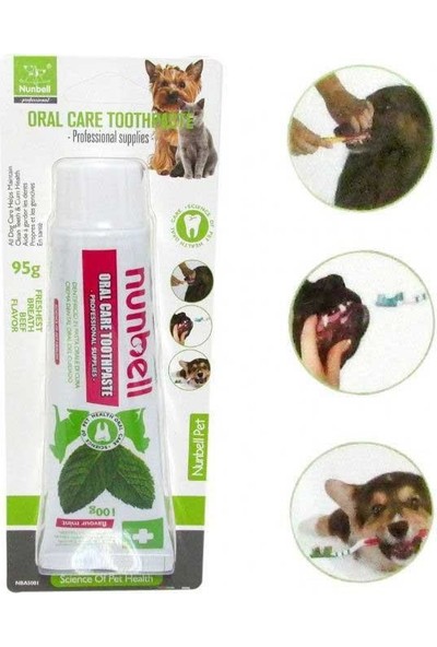 Nunbell Kedi Köpek Diş Macunu Naneli 100 gr Nunbell Kedi Köpek Diş Macunu Naneli 100 gr