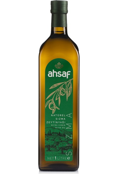 Ahsaf Natürel Sızma Zeytinyağı Cam Şişe 1 lt