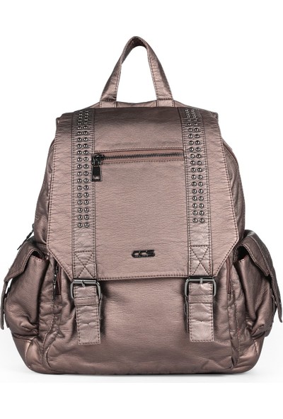 Ççs 16488 Yıkama Deri Kadın Sırt Çantası
