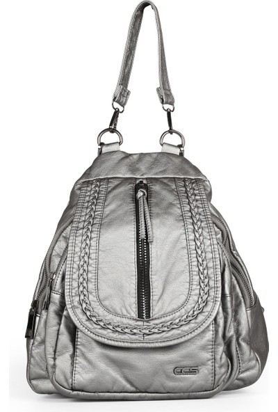 Ççs 16493 Yıkama Deri Kadın Sırt Çantası