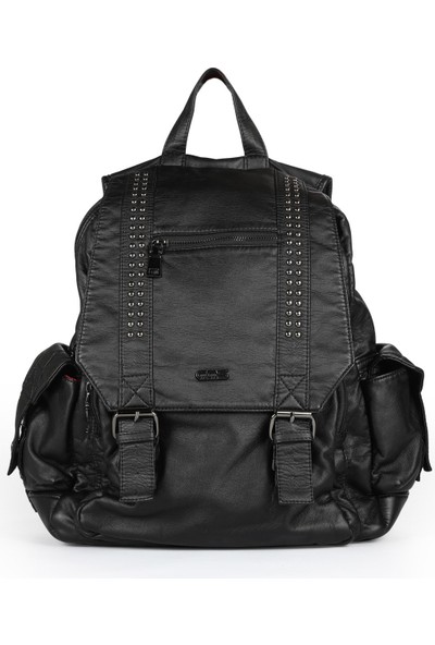 Ççs 16488 Yıkama Deri Kadın Sırt Çantası