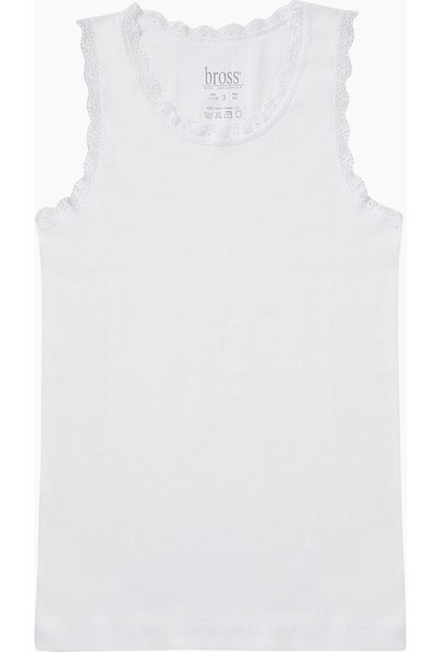 Bross 1134 Geniş Askılı Dantelli Çocuk Atlet