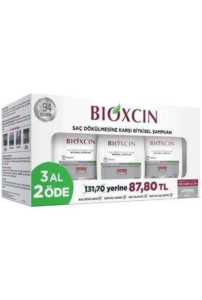 Bioxcin Klasik Kuru Ve Normal Saç Dökülmesine Karşı Şampuan 3 X 300 Ml Bioxcin Klasik Kuru Ve Normal Saç Dökülmesine Karşı Şampuan 3 X 300 Ml