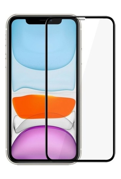 Jacquelyn Apple iPhone 11 (6.1'') Tam Kaplayan Temperli Cam Ekran Koruyucu Siyah