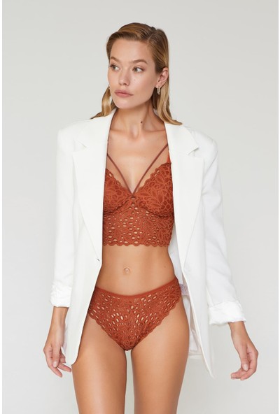 Cansoy Liona Dantelli Kiremit Bralet Takım