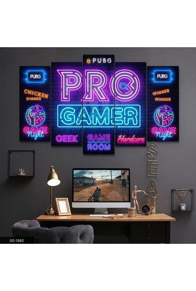 Evine Moda Pubg Pro Gamer 5 Parçalı Mdf Tablo Evine Moda Pubg Pro Gamer 5 Parçalı Mdf Tablo