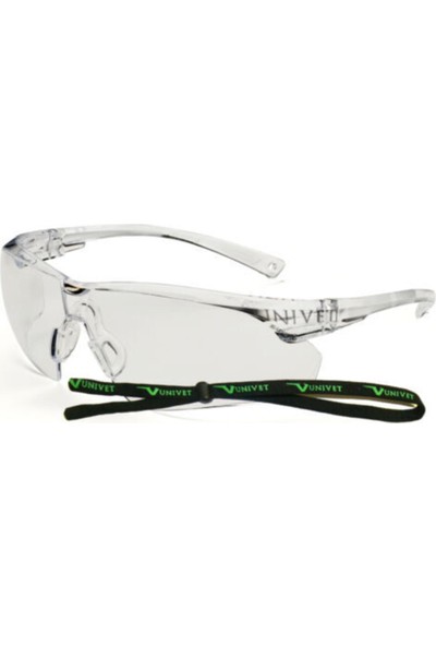 Univet 505U.00.00.11 Buğulanmaz Koruyucu Şeffaf Gözlük + Gözlük Ipi