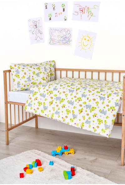 Deluxe Çizgi Film Karakterli Bebek Nervresim Takımı - Beyaz - Yeşil