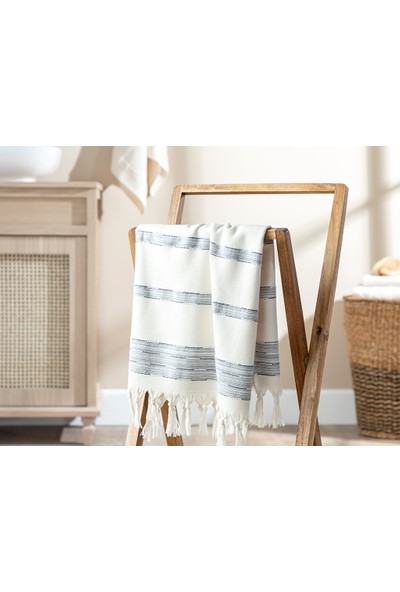 English Home Marine Stripe Lacivert 50 x 80 cm Pamuklu Yüz Havlusu