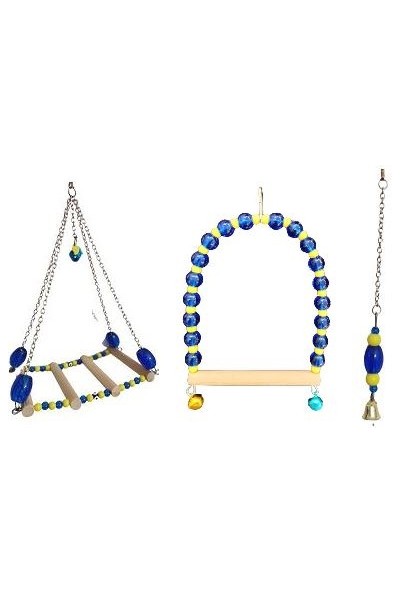 Muhabbet Kuşları İçin Kuş Oyuncağı 3 Parça Oyuncak Seti