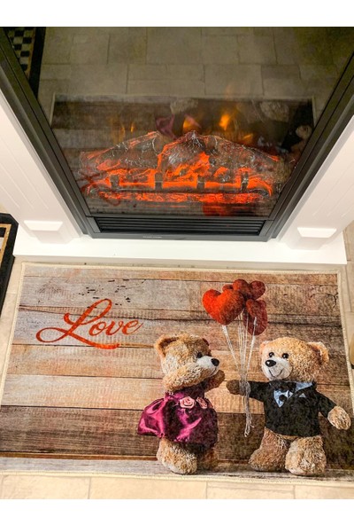 Brillant Kırmızı Kalpli Sevimli Ayıcıklar Sevgililer Günü Paspası Brillant Kırmızı Kalpli Sevimli Ayıcıklar Sevgililer Günü Paspası