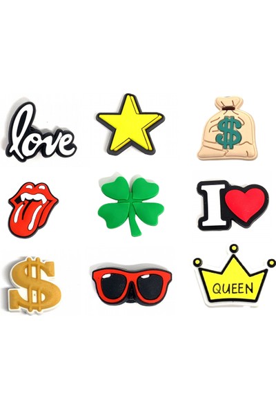 Crocs Terlik Süsü & Renkli Aksesuar 9'lu Paket Jibbitz