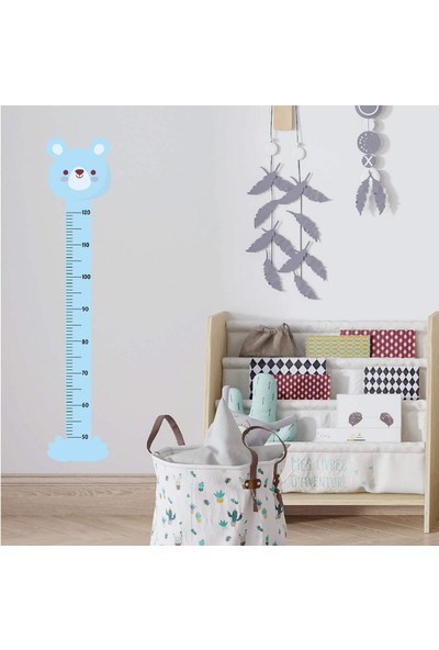 Dijitalya Sevimli Ayıcık Bebek Çocuk Odası Boy Ölçer Sticker