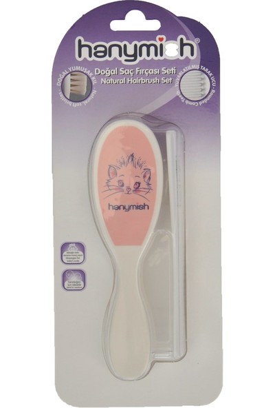 Hanymish Doğal Saç Fırçası Seti - Pembe