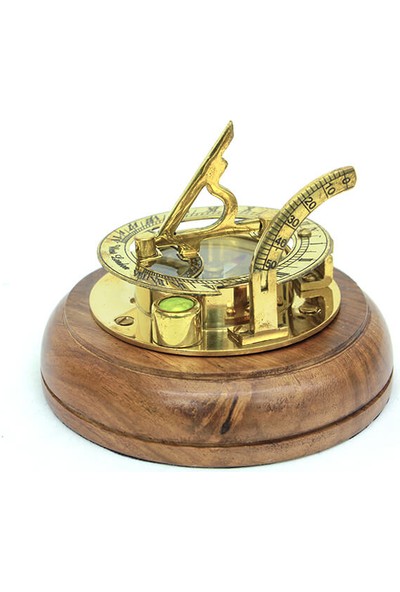 Sendealgelsin Ahşap Kaideli Pusulalı Güneş Saati Sendealgelsin Ahşap Kaideli Pusulalı Güneş Saati