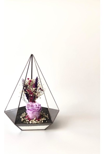 Vitrayverteks Solmayan Gül Teraryum Cam Fanus Vitrayverteks Solmayan Gül Teraryum Cam Fanus