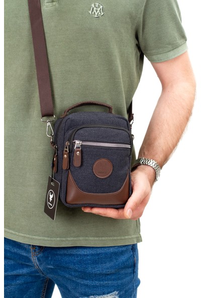 Kindfox Kanvas El Çantası | Omuz Çantası | Küçük Boy | Antrasit