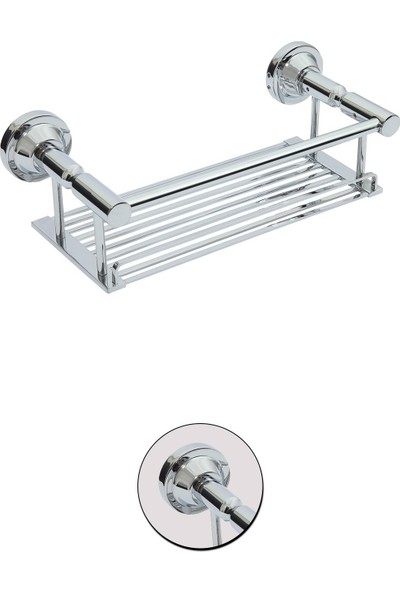 Milenay Ottoman Chrome Metal Etajer, 40CM, Pirinç, Krom Kaplama Milenay Ottoman Chrome Metal Etajer, 40CM, Pirinç, Krom Kaplama
