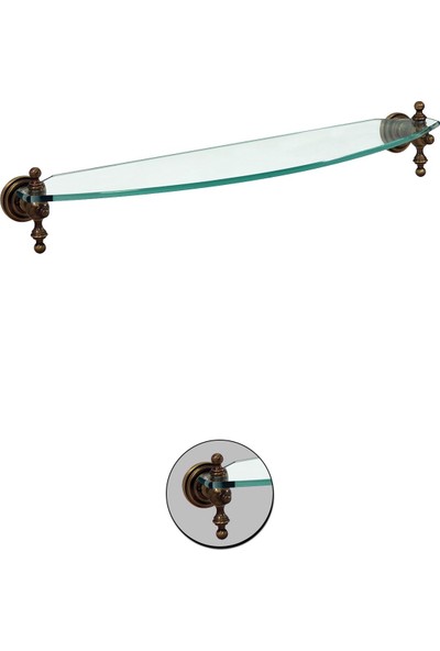 Milenay Liberty Antik Cam Etajer, 50CM, Pirinç, Pvd Kaplama Milenay Liberty Antik Cam Etajer, 50CM, Pirinç, Pvd Kaplama