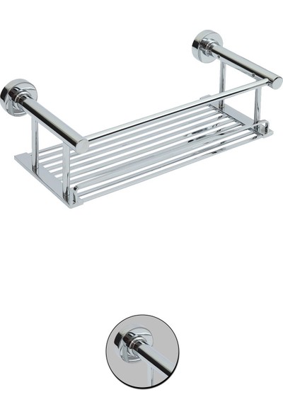 Milenay Elit Chrome Metal Etajer, 40CM, Pirinç, Krom Kaplama Milenay Elit Chrome Metal Etajer, 40CM, Pirinç, Krom Kaplama