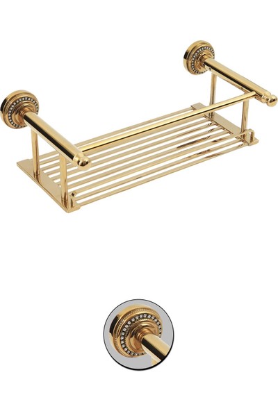Milenay Eldorado Gold Metal Etajer, 40CM, Pirinç, Pvd Kaplama Milenay Eldorado Gold Metal Etajer, 40CM, Pirinç, Pvd Kaplama