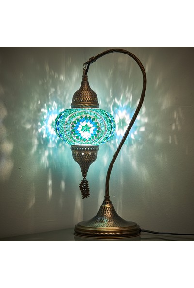 Demmex El Yapımı Çekiç Dövme Gövdeli Mozaik Otantik Renkli Cam Masa Gece Lambası Abajur, 48CM Boy Dövmelikuğu Demmex El Yapımı Çekiç Dövme Gövdeli Mozaik Otantik Renkli Cam Masa Gece Lambası Abajur, 48CM Boy Dövmelikuğu