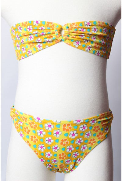 Sude Ayl Kız Çocuk Straplez Model Empirme Alt Üst Bikini Takım 190-32