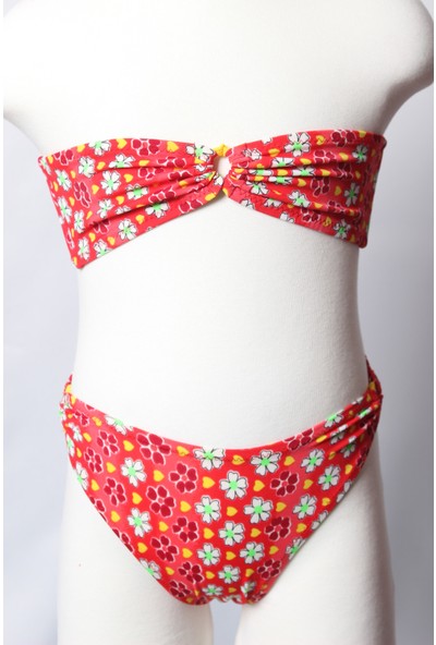 Sude Ayl Kız Çocuk Straplez Model Empirme Alt Üst Bikini Takım 190-33