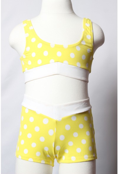 Sude Ayl Kız Çocuk Bustiyerli Şortlu Puantiyeli Model Empirme Alt Üst Bikini Takım 280-28 Sude Ayl Kız Çocuk Bustiyerli Şortlu Puantiyeli Model Empirme Alt Üst Bikini Takım 280-28