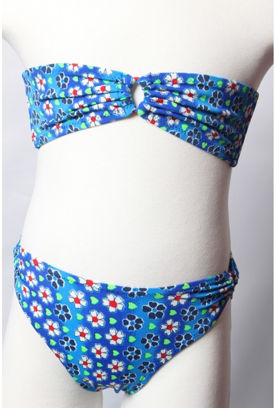 Sude Ayl Kız Çocuk Straplez Model Empirme Alt Üst Bikini Takım 190-31