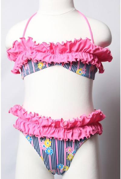 Sude Ayl Kız Çocuk Straplez Model Fırıfrlı Empirme Alt Üst Bikini Takım 253-51 Sude Ayl Kız Çocuk Straplez Model Fırıfrlı Empirme Alt Üst Bikini Takım 253-51