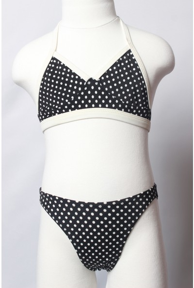 Sude Ayl Kız Çocuk Üçgen Model Puantiyeli Model Empirme Alt Üst Bikini Takım 281-108