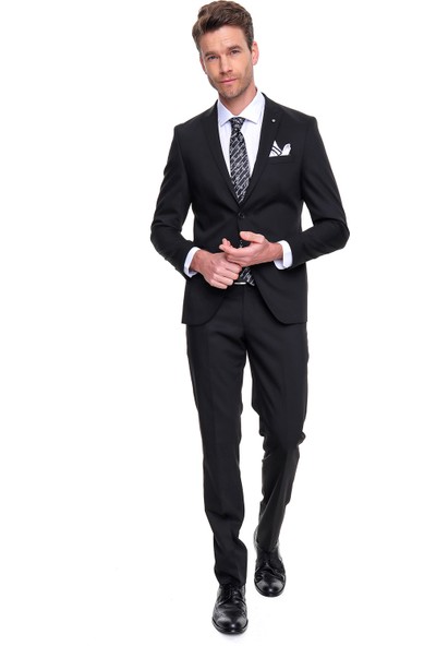 Morven Basic Slim Fit Takım Elbise Siyah Morven Basic Slim Fit Takım Elbise Siyah