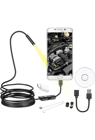 Ayt Endoskopik Yılan Kamera 5 Metre Micro USB Type-C USB Ayt Endoskopik Yılan Kamera 5 Metre Micro USB Type-C USB