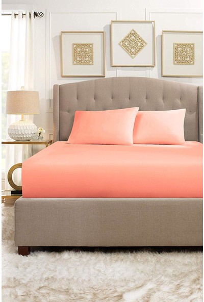 Lady Moda Çift Kişilik %100 Pamuklu Penye Lastikli Çarşaf | Pembe