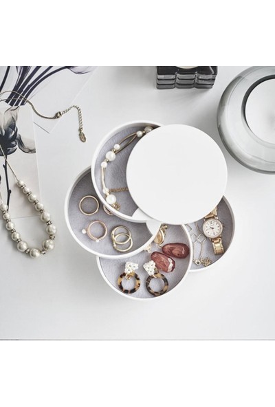 Dream's Home 4 Katlı Silindir Kule 360 Derece Döner Takı Organizer Kutusu Dream's Home 4 Katlı Silindir Kule 360 Derece Döner Takı Organizer Kutusu