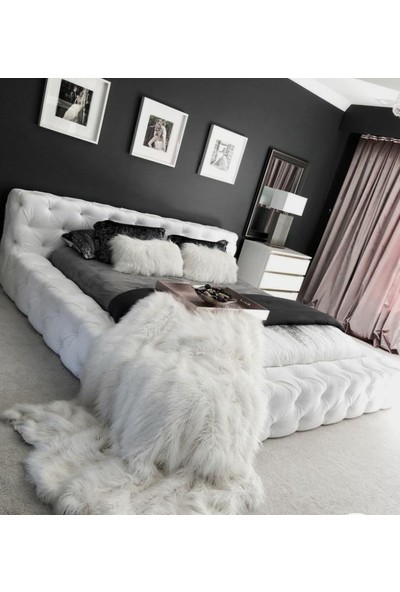 Niva Baza Çift Kişilik Havuzlu Sandıksız Yere Yakın Baza Snowlake Kar Beyaz Yatak Hariç