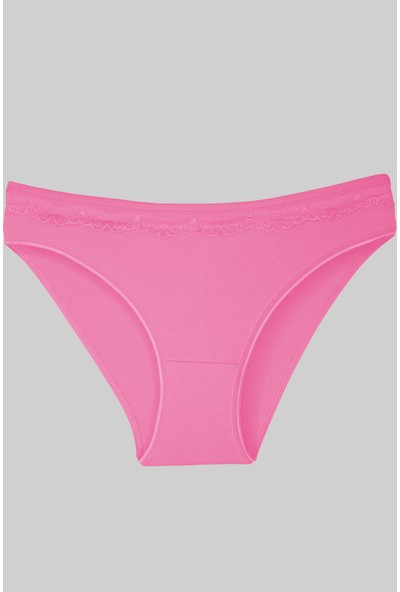 Leyna Gümüş Açık Pembe Üstü Dantelli Slip Bayan Külot TM621 Leyna Gümüş Açık Pembe Üstü Dantelli Slip Bayan Külot TM621