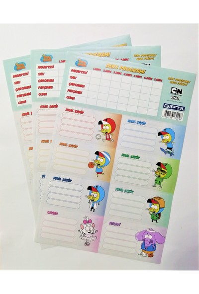 Gıpta Kral Şakir Okul Etiketi - Ders Propramlı (3'lü Paket)