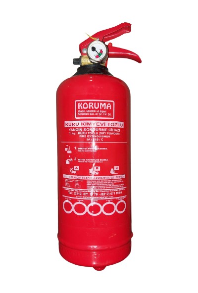 Koruma (Tüvtürk Onaylı) 1 kg Araç Tipi Yangın Söndürücü Tüp
