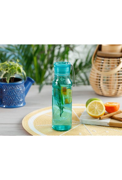 English Home Meris Cam Şişe 400 ml Mavi
