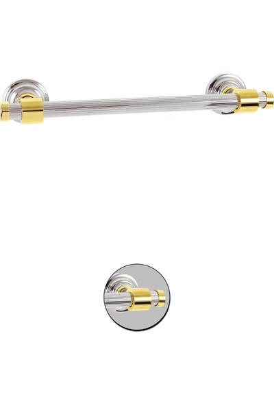 Milenay Line Chrome-Gold Küvet Tutamağı, 30CM, Pirinç, Pvd Kaplama Milenay Line Chrome-Gold Küvet Tutamağı, 30CM, Pirinç, Pvd Kaplama