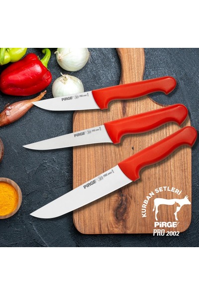 Pirge 3'lü Kurban Bıçak Seti