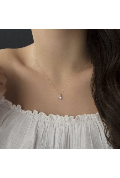 Ukba Gold 14 Ayar Altın Damla Kolye