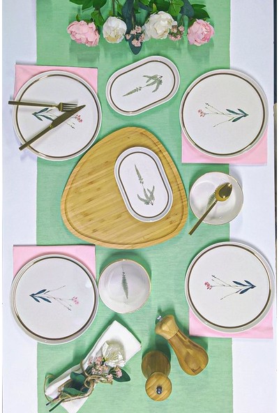 Porland Botanical 9 Parça 4 Kişilik Kahvaltı -Ikram Seti