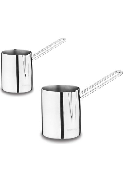Korkmaz Proline Satin Cezve 2'li 1 Litre ve 0,5 Litre