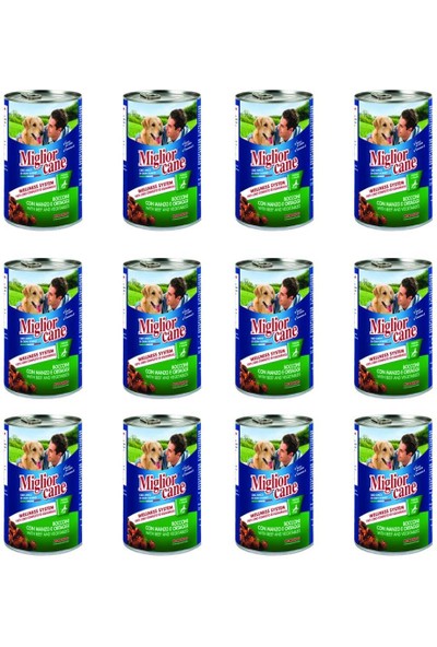 Miglior Cane Biftek ve Sebzeli Konserve Köpek Maması 405 gr 12 Adet Miglior Cane Biftek ve Sebzeli Konserve Köpek Maması 405 gr 12 Adet