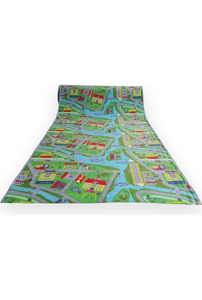 Forfloor Trafik Desenli Kaymaz Taban Çocuk Oyun Halısı 133 x 50 cm